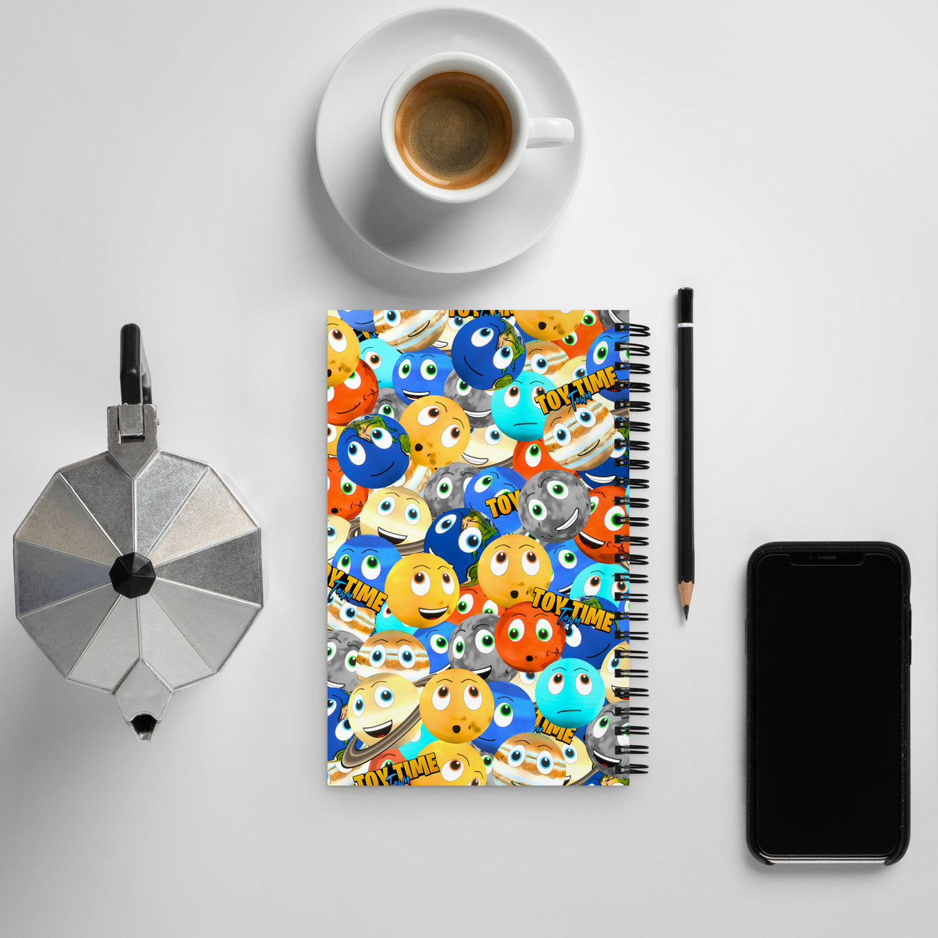 Planets Mixed - Spiral notebook – Toy Time Town