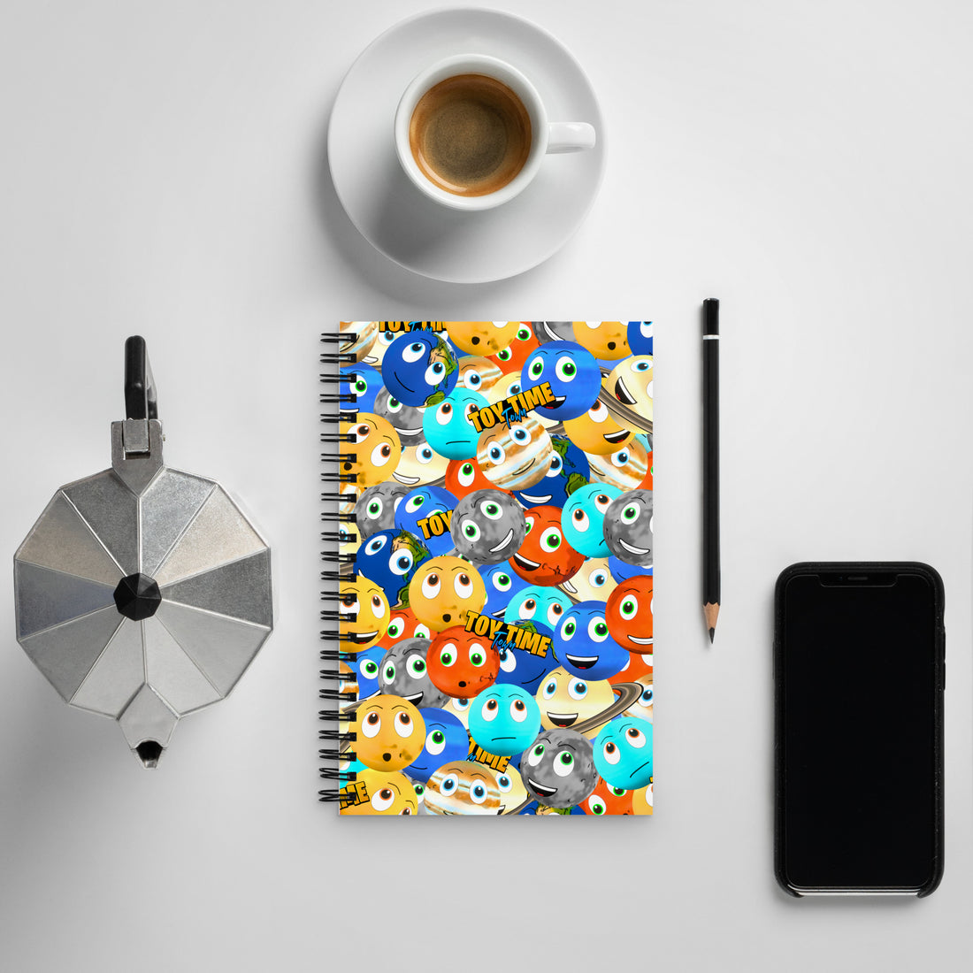 Planets Mixed - Spiral notebook – Toy Time Town
